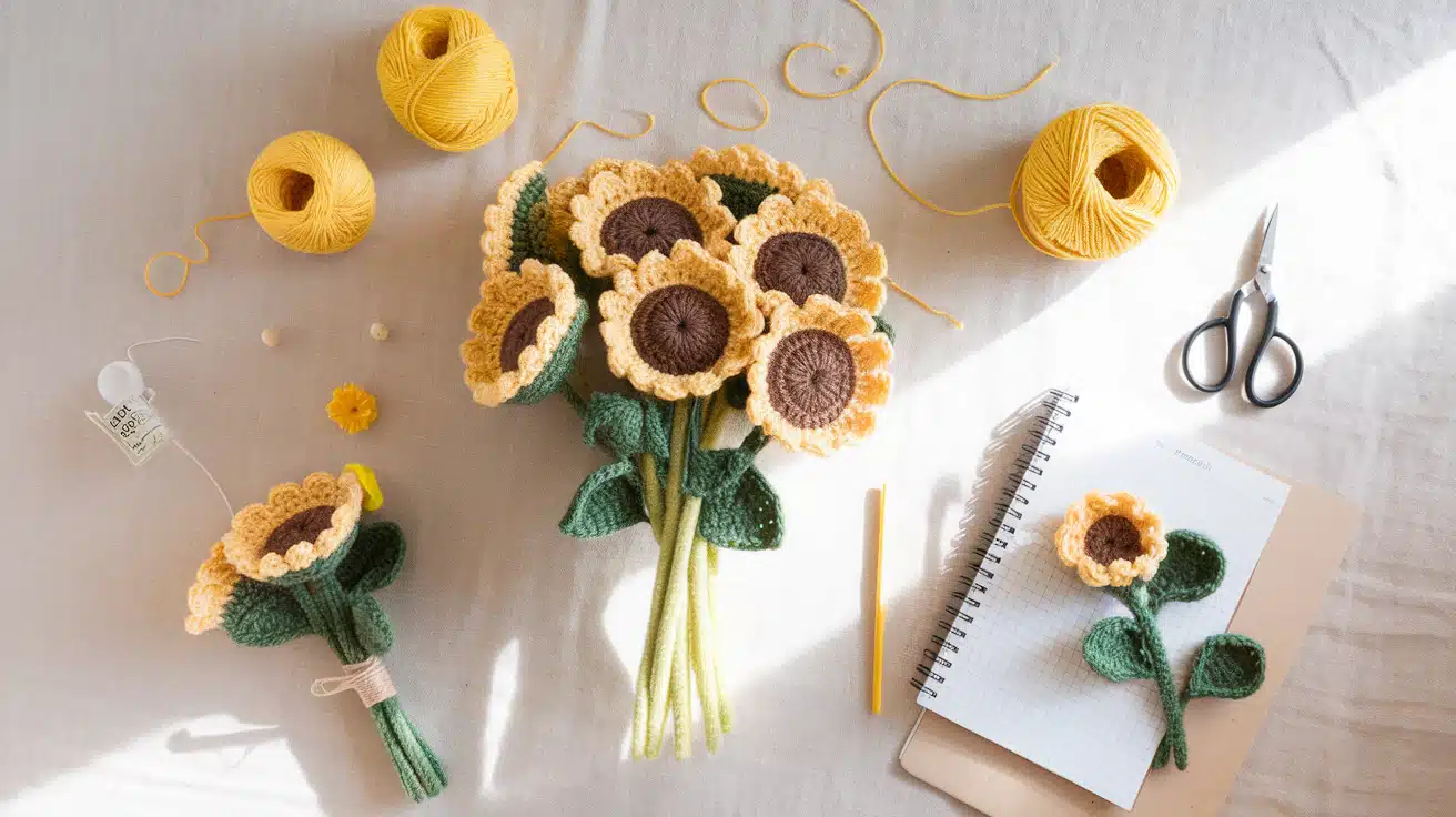 Easy Crochet Sunflower Tutorial for Beginners - Crafty Daisies