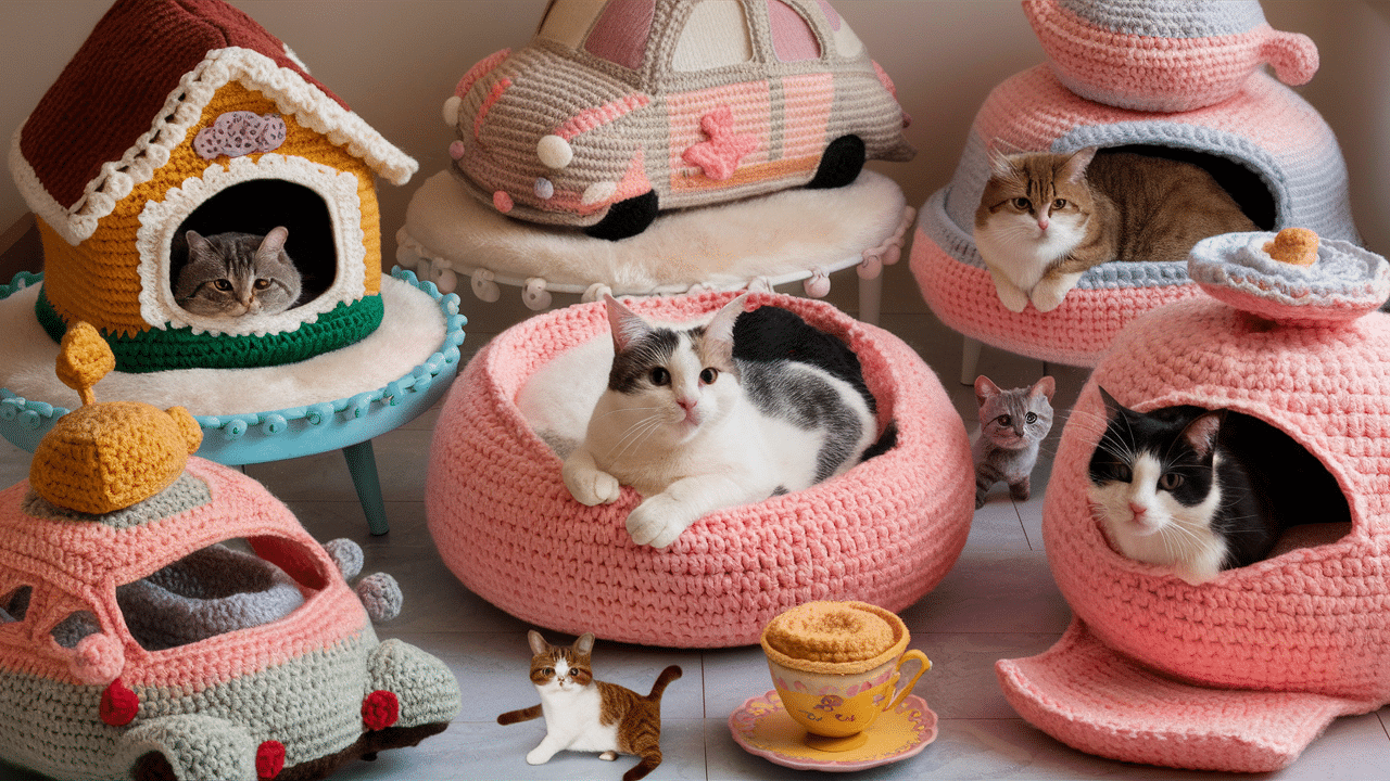 20 Cozy Crochet Cat Beds You Can Make at Home - Crafty Daisies