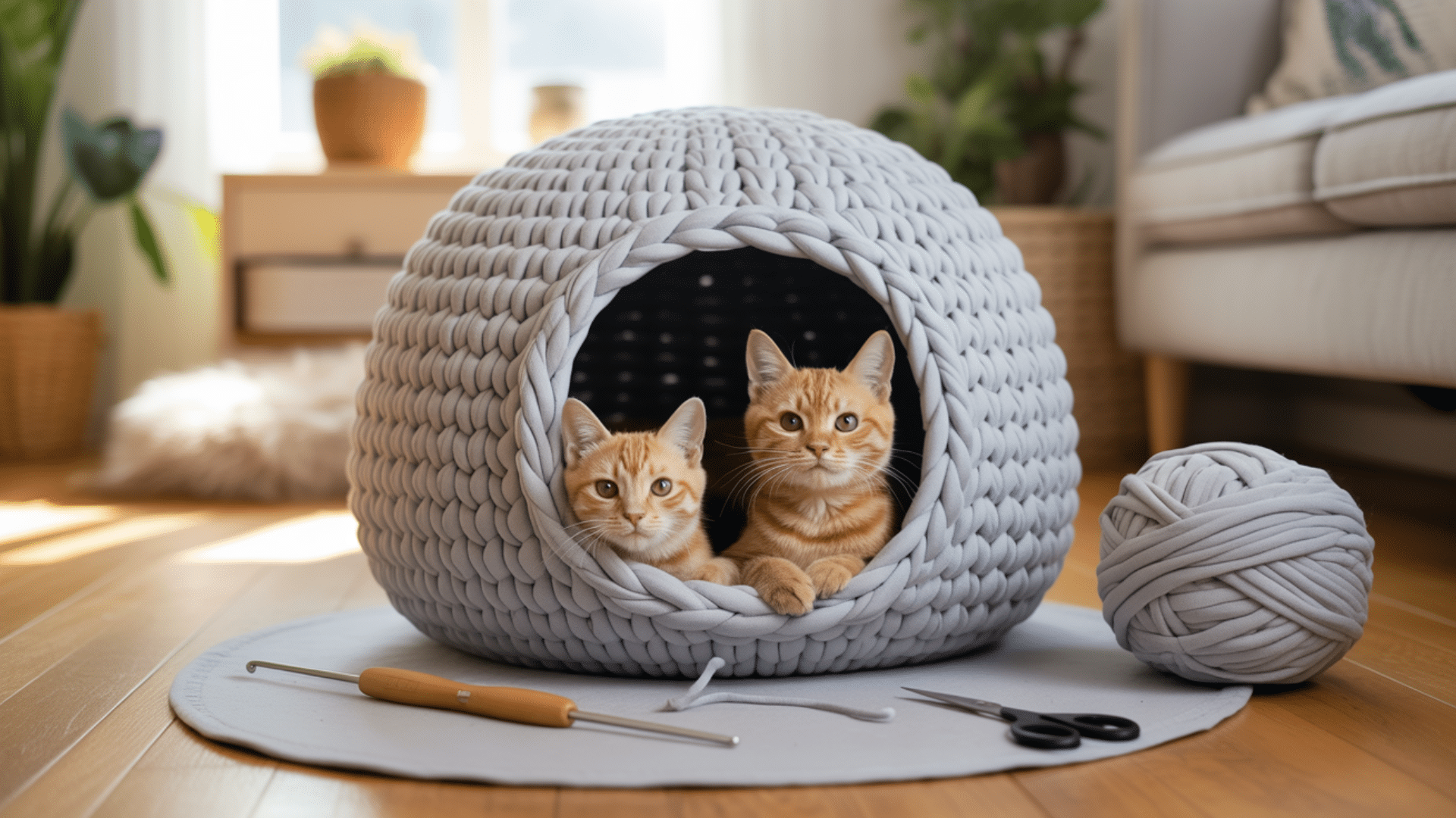 Step-By-Step Guide to Crochet a Cat Cave Pattern for Free - Crafty Daisies
